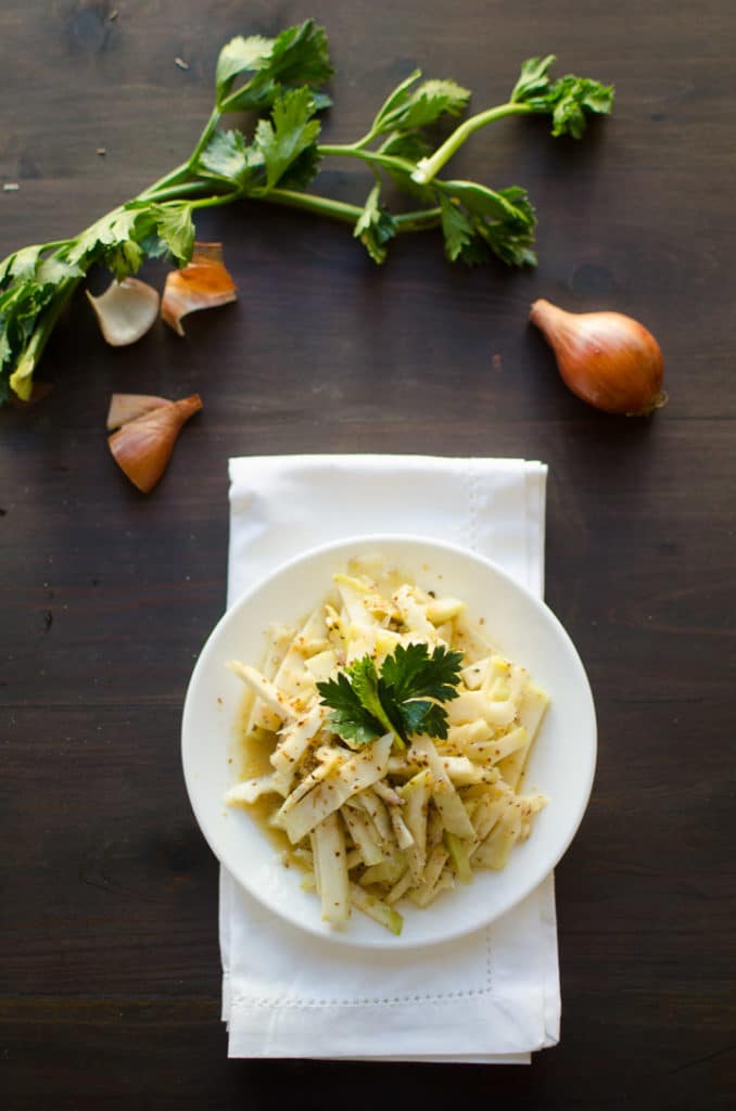 Celeriac Root with Honey Mustard Dressing