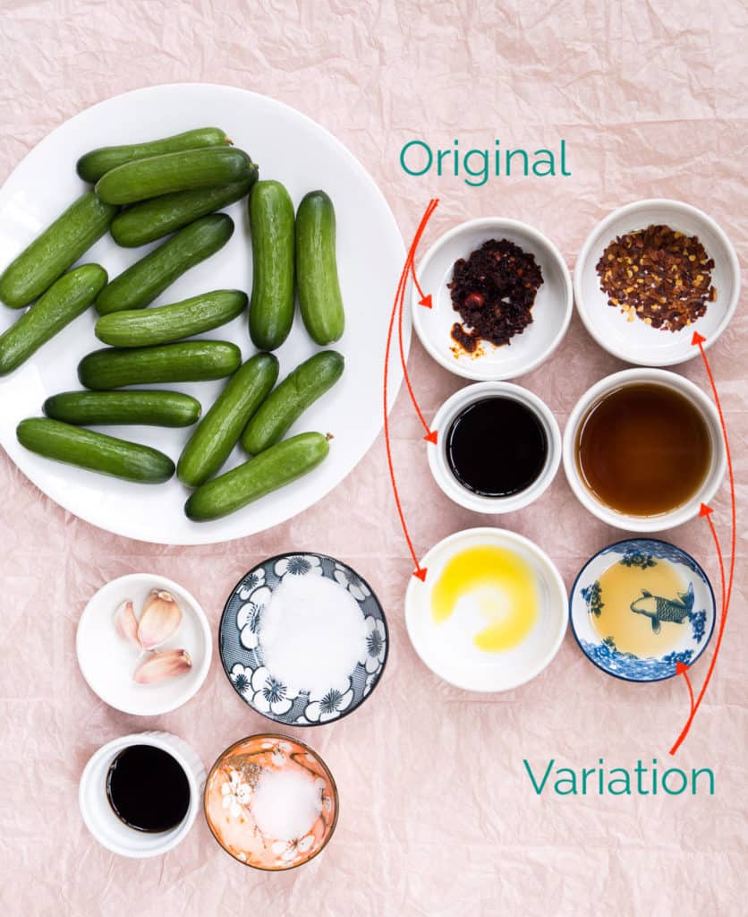 5-minute garlic cucumber salad with addictive spicy sauce