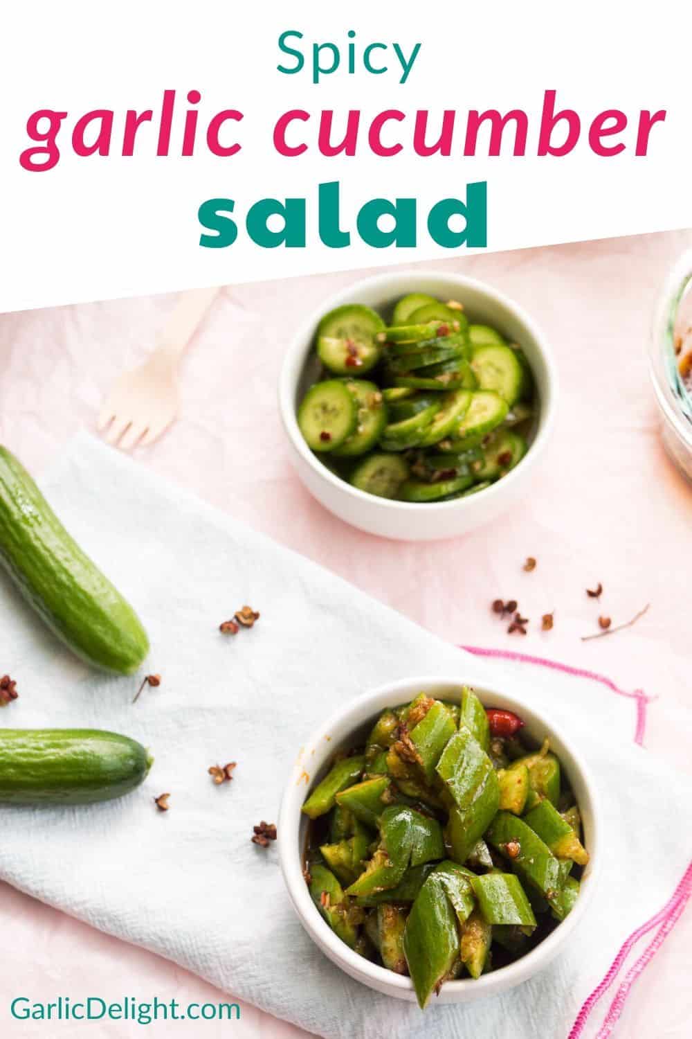 5-minute garlic cucumber salad with addictive spicy sauce